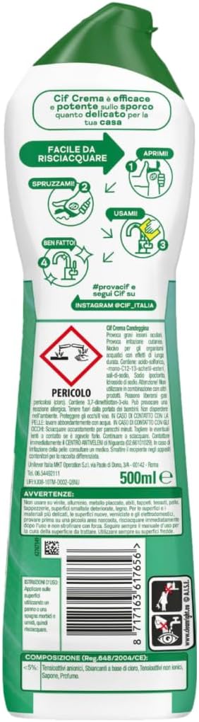 Cif Cream with Bleach for Hard Surfaces 500ml - Velora Drogisterij